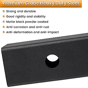 Universal Hitch Mount Flag Pole Holder Flagpole Bracket for Jeep Trailer Car Truck SUV RV Pickup Camper Fits Standard 2 inch Hitch Receivers with Anti-Wobble Screw Heavy Duty Black Powder (Single)