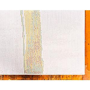 Unique Loom Estrella Collection Bright Colors, Geometric, Abstract, Modern Area Rug, 9 ft x 12 ft, Beige/Yellow