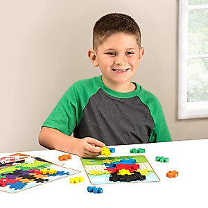 PLUS PLUS - BIG - BIG Picture Puzzles, Basic Color Mix - Construction Building Stem Toy, Interlocking Large Puzzle Blocks for Toddlers and Preschool