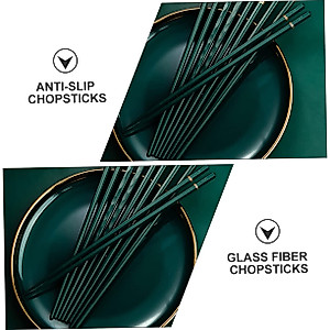 Holibanna 6 Pairs Japanese Alloy Chopsticks Reusable Chopsticks Cherry Chopsticks for Eating Korean Chopsticks Japanese Chinese Chopsticks Glass Stand Chopsticks Gift Household