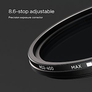 Urth 82mm ND2-400 Variable ND Lens Filter - 1-8.6 Stop Range, Ultra-Slim 20-Layer Nano-Coated Neutral Density Filter for Cameras