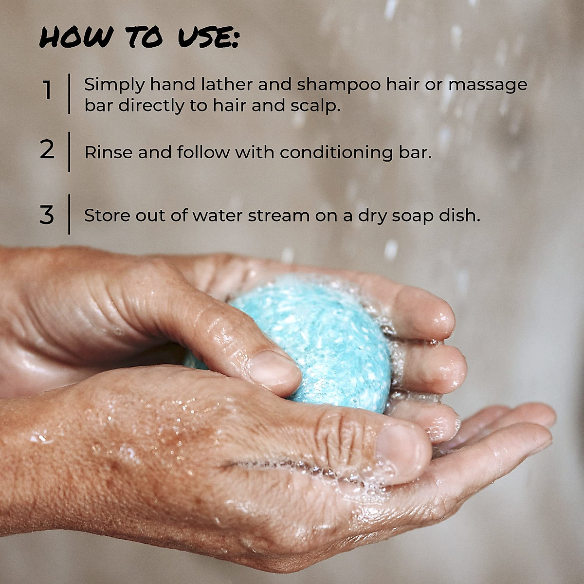 Suds & Co. Solid Shampoo Bar, Zero Waste Shampoo, Natural Shampoo Bar Soap, Sustainable, Eco-Friendly Hair Care - Seaside,3.0 Ounce