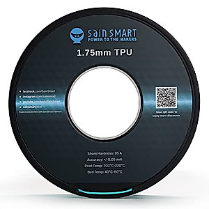 SainSmart Neon Color TPU, 1.75mm Flexible TPU 3D Printer Filament 800g, Dimensional Accuracy +/- 0.05 mm, Neon Cyan