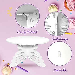 AOCEAN 12" Butterfly Cake Stand Butterfly PVC Cake Decorations with Engraved Butterflies Cake Stands for Dessert Table Wedding Birthday Party (1 Pcs)