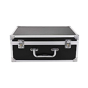 Tattoo Kit Box Case,Tattoo Case Organizer 12.6" x 9.5" x 5.1" W/Lock Tattoo Machine Carrying Case,Aluminum Alloy with Sponge for Tattoo Machine Case (black)