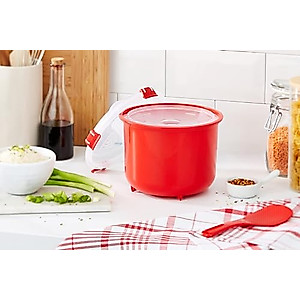 Sistema Microwave Collection Rice Cooker, 87.2 oz./2.6 L, Red