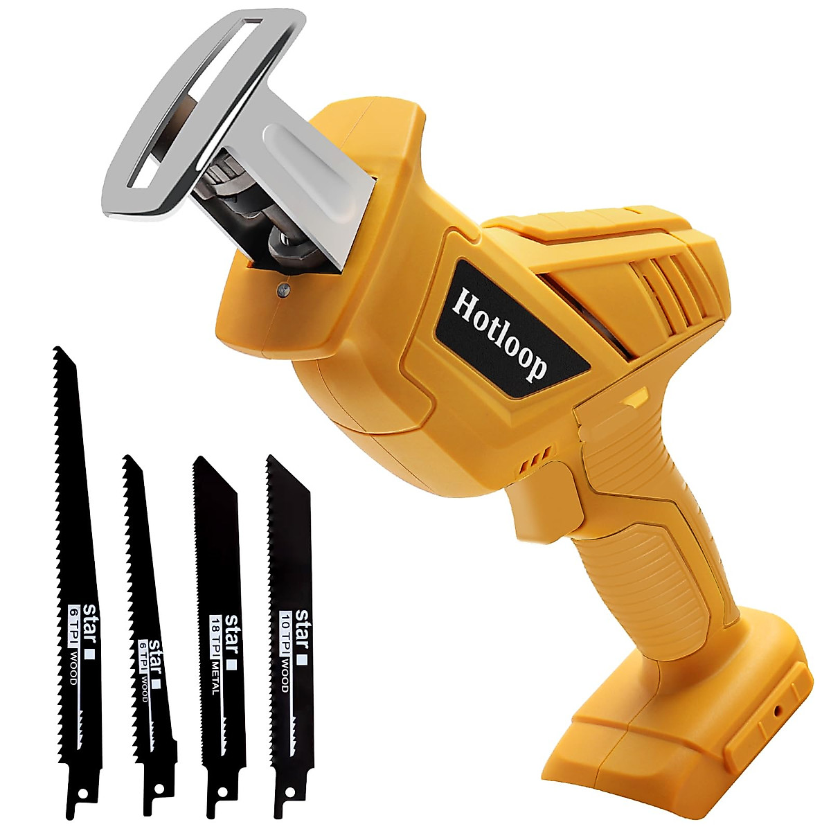 Reciprocating Saw Compatible with DeWalt 20V MAX Battery, Cordless Reciprocating Saw, 0-3000SPM Variable Speed, 4 Saw Blades for Metal and Wood Cutting (Battery Not Included)