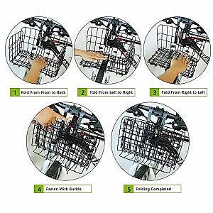 Folding Bike Basket,Cargo Basket for Bike,Removable Front Bag Rear Rack Hanging Bicycle Basket,Collapsible Bike Baskets for Women's and Men's,Mountain Bike Accessories Bike Frame Basket 1 Pack