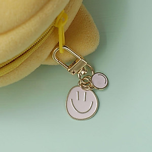 SWJEWEL Cute Happy Expression Keychain for Women 3pcs Set Samll White Black Pink Car Keys Ring Accessories Clip Bag Charms Handbag Purse Backpack Pendant Charms WBP