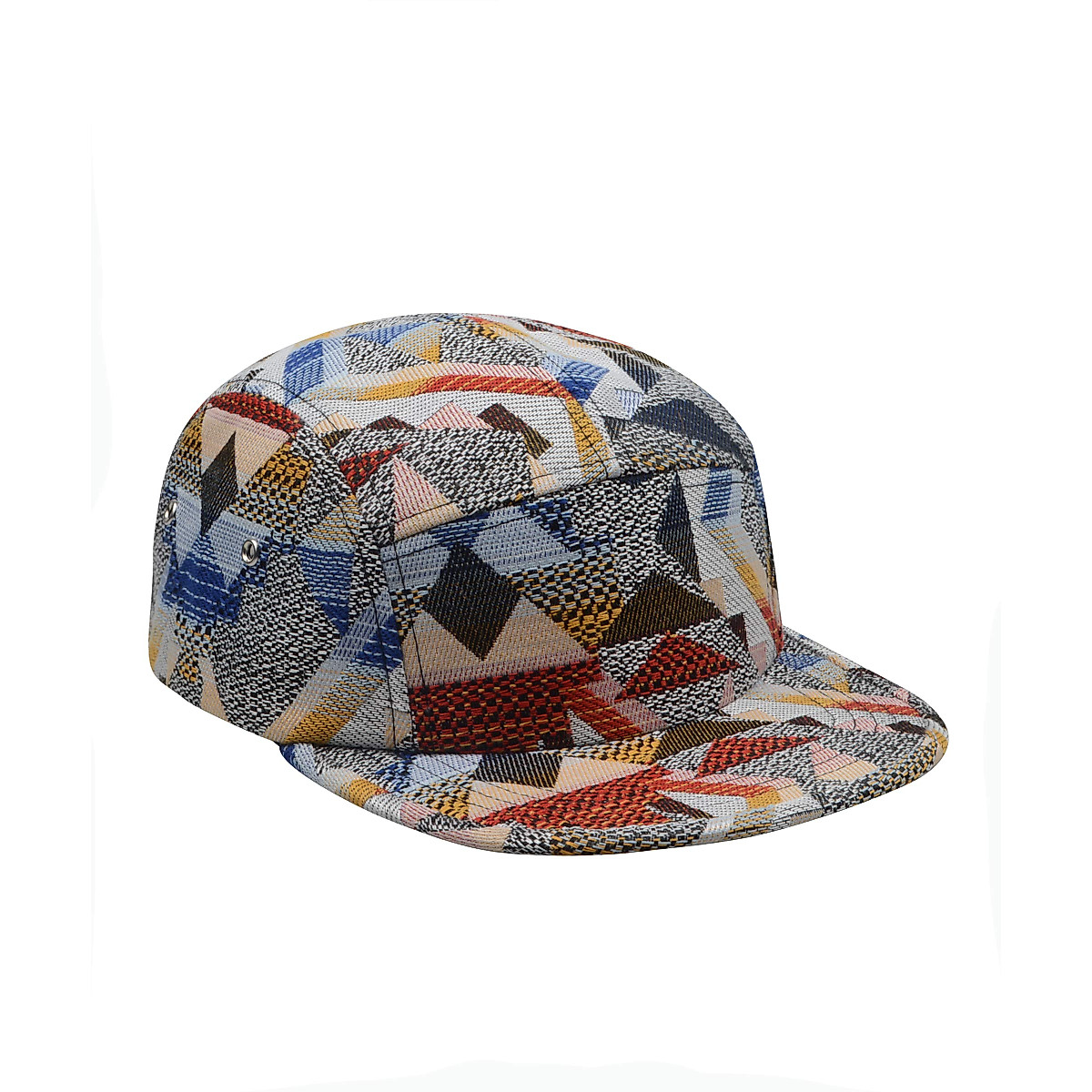 GP Accessories Pattern Multi Color Stripe 5 Panel Hat Large Geo Red Multicolored