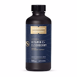 Quicksilver Scientific Liposomal Vitamin C + Elderberry - Liposomal Vitamin C 1000mg with Superior Absorption Technology & Tocotrienols - Antioxidant & Immune Support Tonic (100ml)
