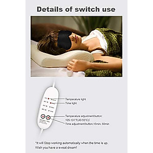 Emacombo Heated Eye Mask Reusable USB Silk Steaming Eye Mask with Temperature/Timer Control for Sleeping Eye Puffiness, Dry Eye, Tired Eyes, Blepharitis, Styes and Eye Bag