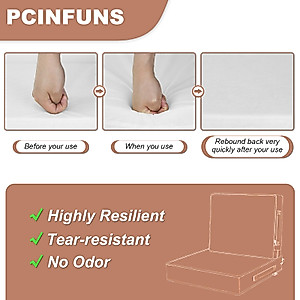 Pcinfuns Outdoor Deep Seat Cushions 24 x 24 Inch Chair Cushions for Patio Furniture,Thick 3 Inch Patio Pads with Removable Cover with Handle & Adjustable Straps for Patio,Yard,Garden,Light Orange