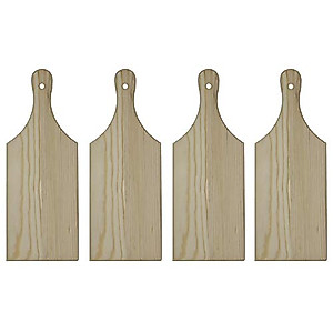Package of 4 Unfinished Wooden Mini Cutting Boards for Decorating and Crafting