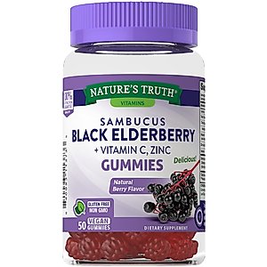Nature's Truth Sambucus Black Elderberry Gummies 50 + 30% Free = 65 Count(Pack of 3) Total 1953