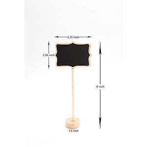 15 Pack Wood Mini Chalkboard Signs (Water-Based Chalk and Replacement Stickers Are Included) Small Rectangle Chalkboards Blackboard for Weddings, Message Board Signs and Special Event Decorations