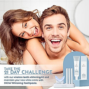 SNOW Whitening Toothpaste, Morning AM Toothpaste, No Fluoride, No Sulfate, Non-GMO Snow Toothpaste Whitening Teeth Oral Care Product, Pairs w/Whitening Strips - Peppermint Flavor (Morning Frost)