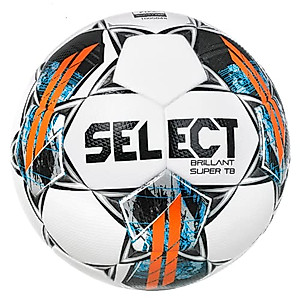 Select Brillant Super TB V22 Soccer Ball, White/Grey/Orange, Size 5