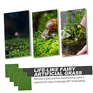 GANAZONO 16 pcs Fairy Grass Outdoor Grass Tiles Craft Decor Artificial Garden Grass Outdoor Area Rug Artificial Lawn Decoration Turf Grass Patio Turf Mat Fake Greenery Flaky Artificial Tree