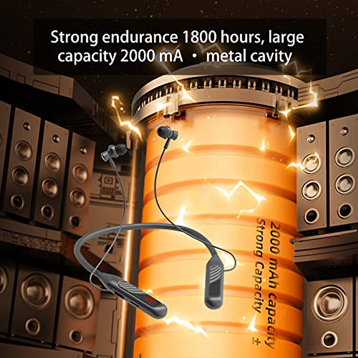 Wireless Bluetooth 5.3 Hanging Earphone - Digital Stereo Earbuds Waterproof,HiFi Sound Quality,Water-Resist Noise-Canceling Long Life Can Talk Multi-Function Sports Earbuds,for iOS Android (Black)