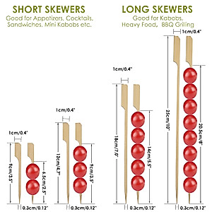 Minisland Premium 4.7 Inch Square Small Mini Bamboo Paddle Skewers for Appetizers Fruit Kabobs Sandwiches Cocktail Party Finger Food Sticks 3mm Thick 100 Counts -MSL162