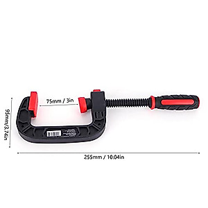 Asixxsix C Clamp, Fast Wrench Can Quickly Adjust The Clamping Object Protects Objects Very Well G Clamp for Hold Irregular Objects(3 inch Opening 75MM)