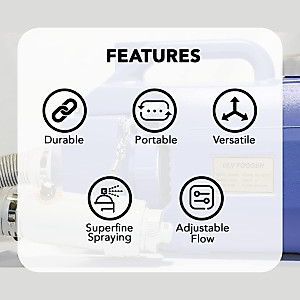 InterMed Resources-Electric ULV Fogger Machine 4.5L | Insect Fogger | Adjustable-Flow | Fast-Spread | Mist Cold Fogger | Ultra-low Capacity | Portable Atomizer Sprayer | 17ft Cord | 30ft Range | 1400W (4.5 liters)