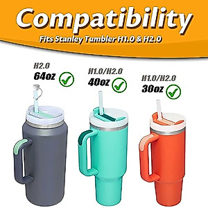 QHAND 12pcs Spill Stopper for Stanley Cup 40oz / 64oz / 30oz - Leak Stopper Compatible with Stanley Tumbler H1.0 & H2.0 40oz Stanley Straw Cover - 4 Sets Spill Proof Stopper (White)