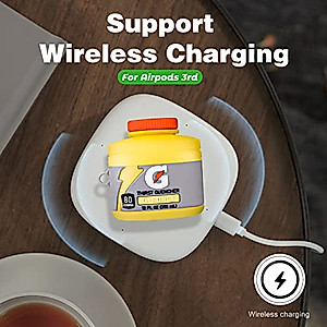 Mulafnxal for Airpods 3 3rd Generation Case Cute 3D Lovely Unique Cartoon for Airpod 3 Silicone Cover Fun Funny Cool Design Fashion Cases for Boys Girls Kids Teen for Air pods 3 (2022) (Yellow Drink)