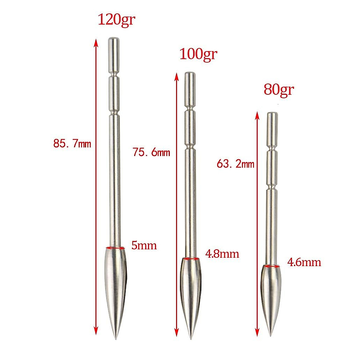 SHARROW 30pcs Archery Insert Arrowhead Stainless Steel Broadheads 80grain 100grain 120grain Arrow Tips for ID 3.2mm Carbon Arrows Shaft (80grain)