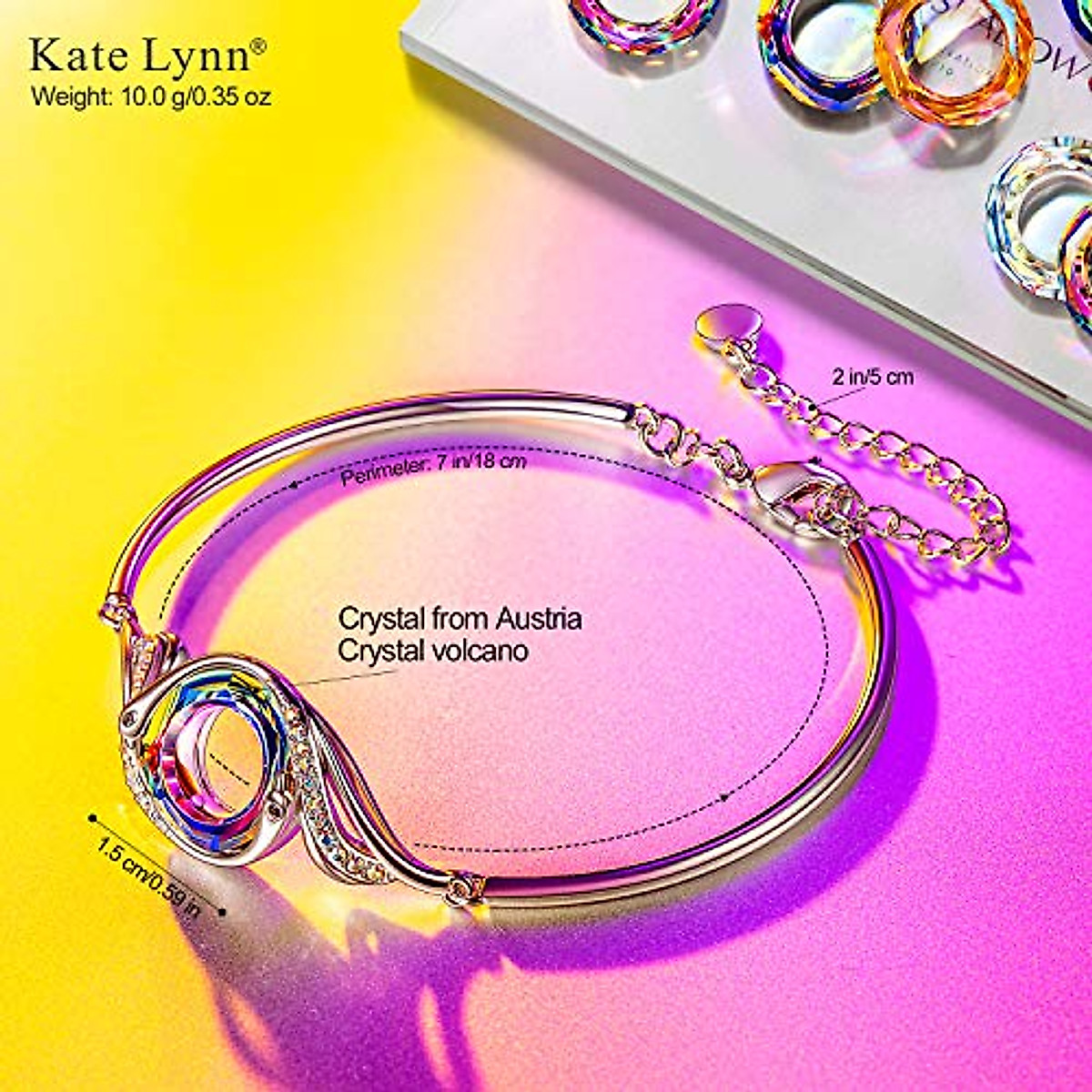 Kate Lynn Phoenix Bracelet for Women Birthday Gifts for Women Christmas Gifts for Women Crystal Bangle Bracelets Unique Jewelry for Women Mom Wife Girlfriend Gift for Young Ladies Gifts