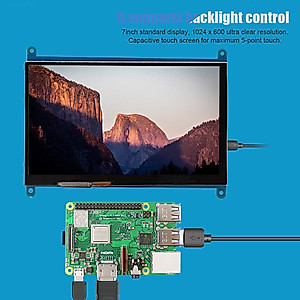 Nannigr LCD Display Screen, 1024x600 Display Screen Support Standard Interface Input Individual Backlight Control for Computer Monitor