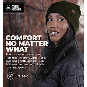 Tough Headwear Cuffed Beanie Hats for Men - Winter Beanies for Women - Toboggan Hat - Mens Winter Knit Hat - Stocking Cap