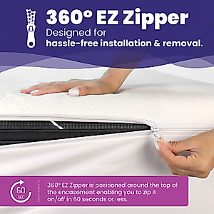 Cal King Size Waterproof Bamboo Mattress Encasement by Slumberfy - Premium Skin-Safe Mattress Protector with 360° EZ Zipper, Lab-Tested Bed Bug Protection, Zippered Encasement (72x84 in)