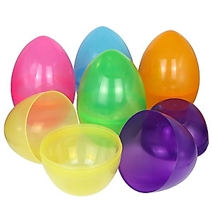 JOYIN 10" Jumbo Easter Eggs, 6PCS Clear Plastic Giant Eggs Empty Fillable for Easter Filling Treats Party Favor Hunt Classroom Prize Supplies Decoration