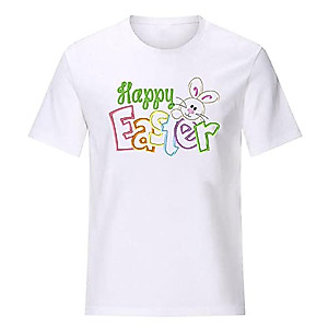 Womens Happy Easter Graphic Tee Short Sleeve Tops Blouse Funny Cute Shirt Trendy Tshirt Gift Clothes 2023