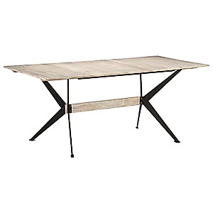 ULUYYUC Dining Table 70.9"x35.4"x29.9" Solid Mango Wood,Multifunctional Party Table Kitchen Tables Living Room Furniture Outdoor Table for Living Room, Kitchen, Backyard, Wedding