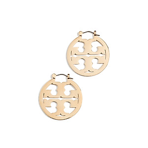 Tory Burch Women's Small Miller Hoop Earrings, Tory Gold, One Size