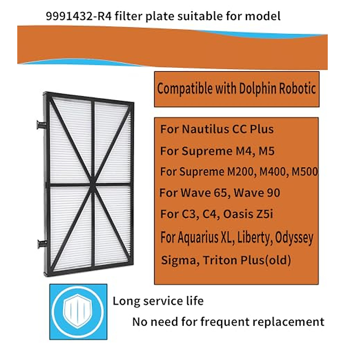 4 Packs 9991432-R4 Filter Ultra Fine Cartridge Filter Panels (Not for Nautilus CC) Ultra Fine Filters Compatible Nautilus CC Plus & Dolphin M200 M400