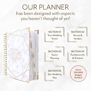 Wedding Planner - Undated Bridal Planning Diary and Organizer, Hard Cover, Pockets & Online Support