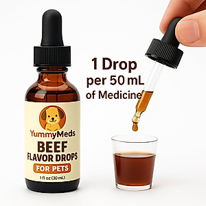Pet Yummy Meds Vet Veterinary Medication Flavoring Chicken Flavor Drops for Pharmacy Prescription Drugs Medicines Pet Friendly Birds Cats Dogs