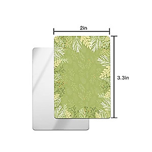 Carosoffe Green Small Compact Mirror for Purse, Boho Leaf Branches Botanical Aesthetic Art Travel Makeup Mirror for Women Men, Rectangular Handheld Compact Pocket Mirror 4 PCS