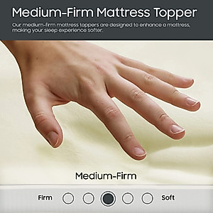 Nutan 1-inch Breathable Foam Mattress Topper for Orthopedic Support, Premium Supporting Bed Pads with Luxurious Softness, Comfortable Bed Toppers for Back Pain and Better Sleep, King, White