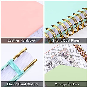 Spiral Notebook, College Ruled Notebook, 8.5" x 11", 300 Pages Hardcover Leather Notebook Journal for Women Men, A4 Large Lined Journal Notebooks for Work School, 24pcs Index Tabs, Green