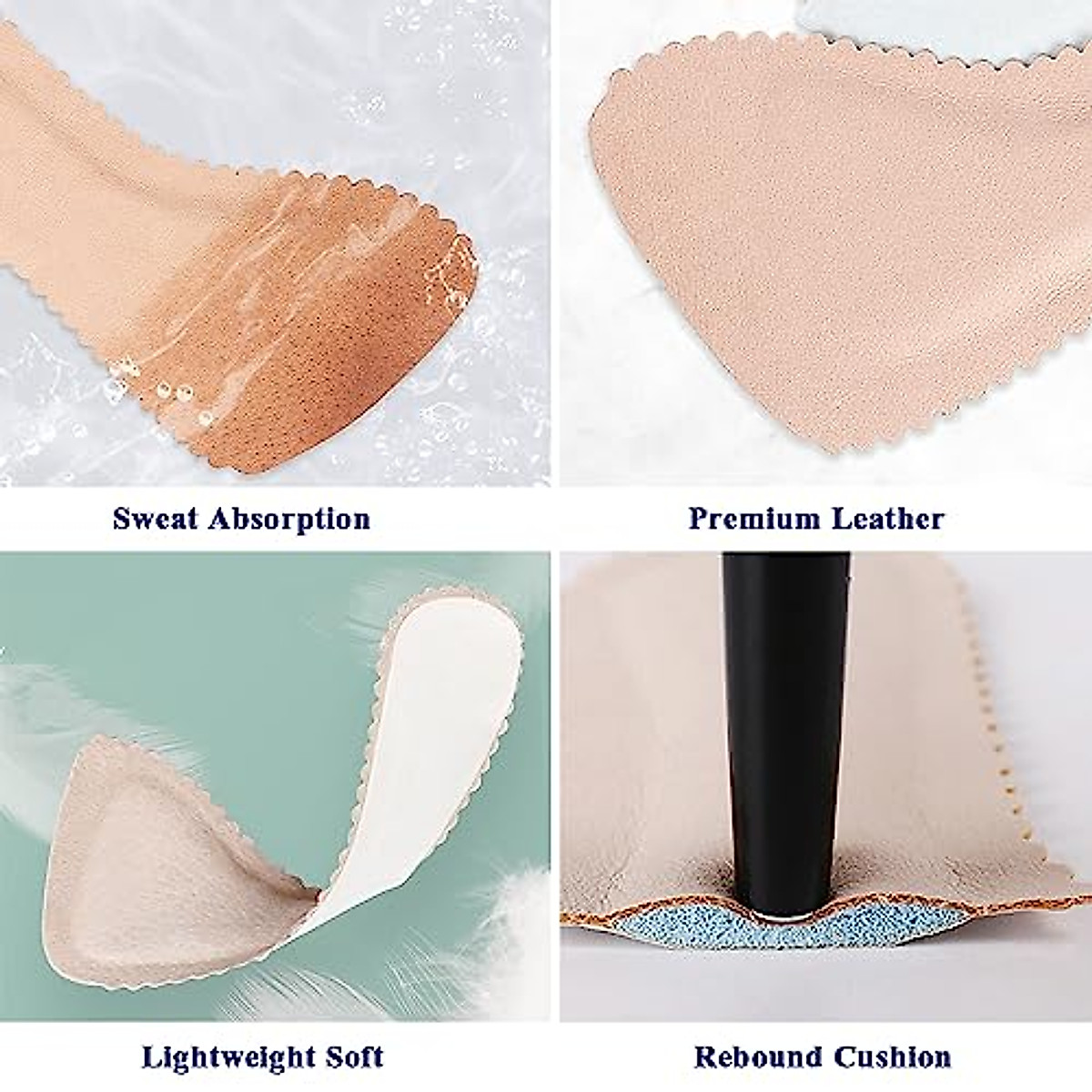2 Pairs High Heel Inserts Women, ¾ Adhesive Cushioning Insoles, Sockless Shoe Insoles Anti-Slip, Invisible High Heel Relief Insoles for Sandals Flats Pump Dress Shoes Boots