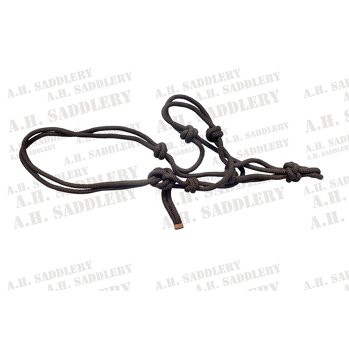 Blue Lake Durable Nylon Rope Halter with Four Knot with Copper Tip for Equine Training and Handling