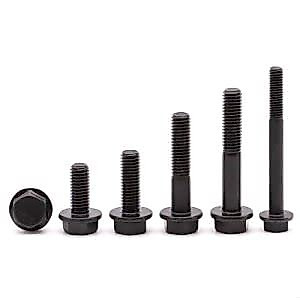 M8-1.25 x 35mm (12 Pack) Flanged Hex Head Bolts, Hexagon Flange Screws Bolts, Black Oxide Finish, 10.9 Grade Alloy Steel, Motocycle Car Bolts Replacements, Partial Thread