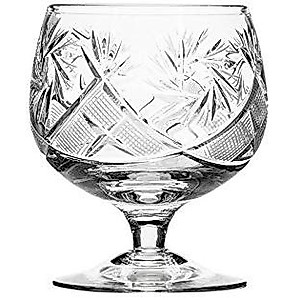 Set of 2 Hand Made Vintage Crystal Glasses, Brandy & Cognac Snifter, Old-Fashioned Glassware