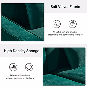 gefayluo 85.43" Large Velvet Sofa Couch, Mid-Century Modern 3-4 Seat Couch with 2 Pillows & Gold Legs for Living Room