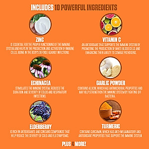 Emergency Immune Extra Strength 10-in-1 | #1 Rated Immune System Support Supplement | Boost Overall Health, Increase Energy w/Echinacea, Vitamin C, Elderberry + 7 More for Men & Women - 60 Pills